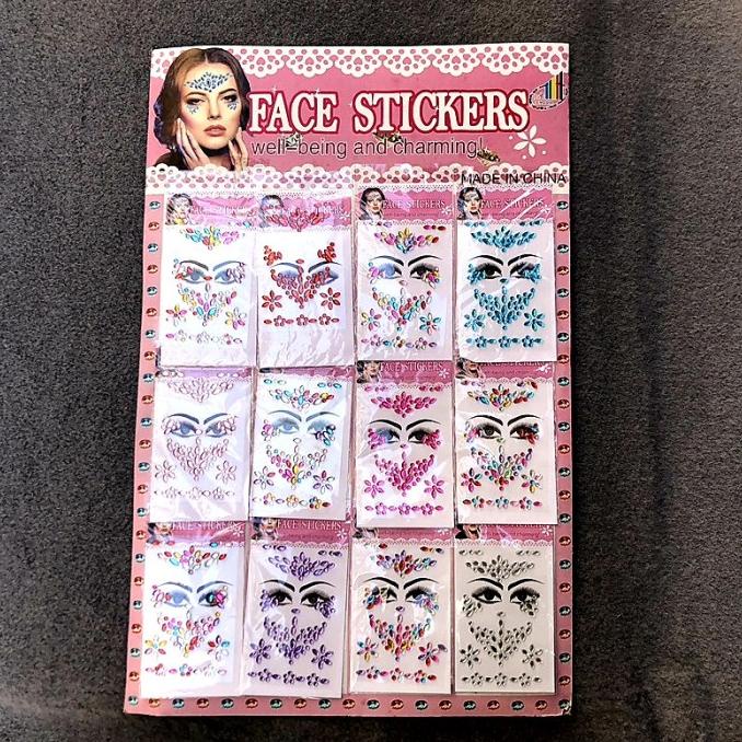 Jual New Diamond Face Sticker Tempelan Muka Stiker Mote Kostum Party ...