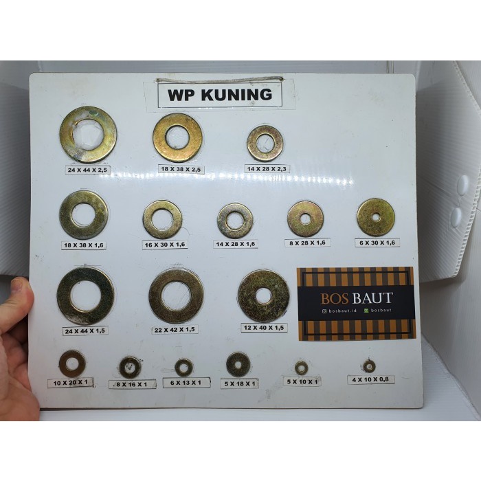 Jual Ring Plat / Flat Washer Besi M24x44x1.5 Kuning - Ring Plat M24 ...