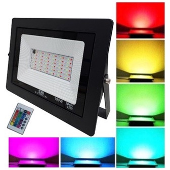 Jual Lampu Sorot Led 100W Rgb Remote Warna Warni Sni Lampu Tembak 100 Watt Berkualitas | Shopee ...
