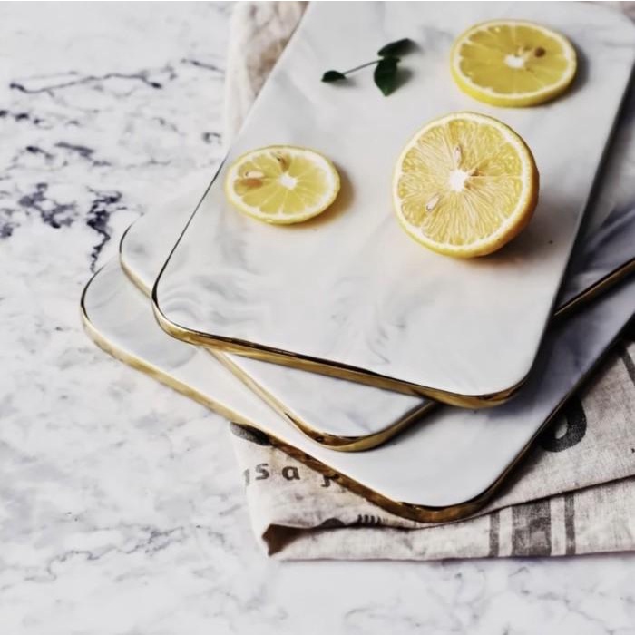 Jual NORDIC MARBLE TRAY SULTAN CERAMIC CUTTING BOARD LARGE SIZE PREMIUM | Shopee Indonesia