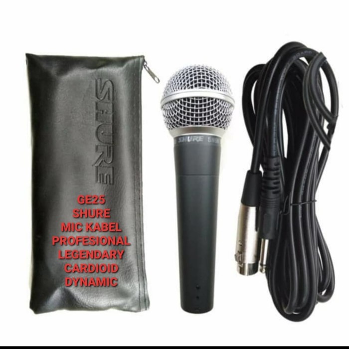 Jual mic kabel shure legendary dynamic Microphone mik mikrophone cable ...