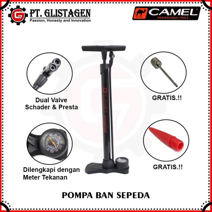 Jual Pompa Angin Ban Sepeda Motor Mobil Bola Model Tabung Meter Manual ...