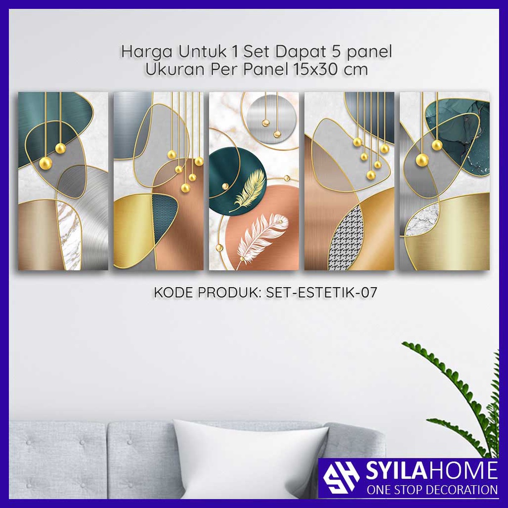 Jual Hiasan Dinding Estetik Dapat 5 Panel Pajangan Dinding - SET ...