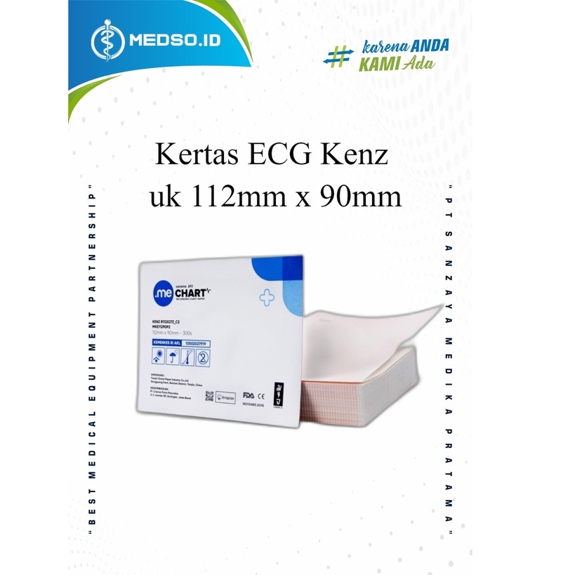 Jual KERTAS ECG/EKG KENZ SUZUKEN ME CHART UNTUK CARDIO UK 112MM X 90MM ...