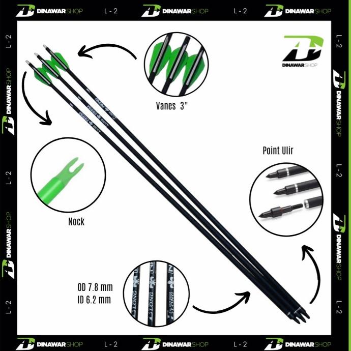 Jual Arrow Mix Carbon Fiber 7.8Mm Elong Nano Orginal !!! | Shopee Indonesia