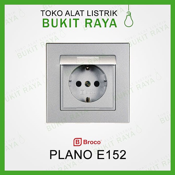 Jual E152 Broco Plano Stop Kontak Tutup Socket Outlet with Hinged Cover [ART. E2S9] | Shopee ...