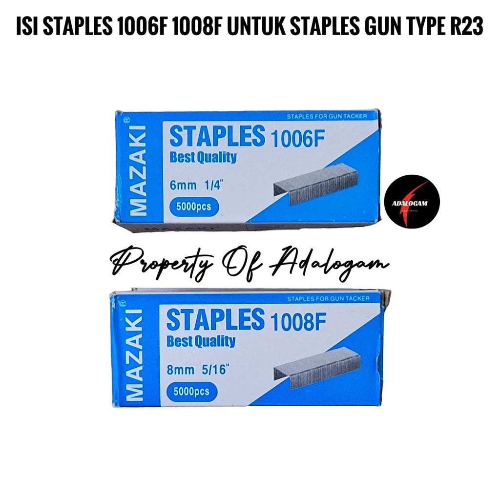 Jual 1006F 1008F Isi Staples 6 8 MM Hexter Type R23 Staples Gun ...