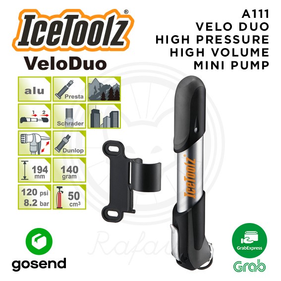 Jual [New Ori] Icetoolz Velo Duo High Pressure Mini Pump Pompa Sepeda Mini A111 Bisa Gojek ...