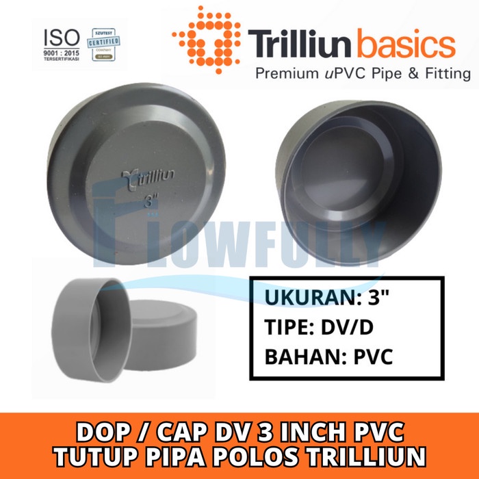 Jual DOP CAP DV 3 INCH TRILLIUN PVC TUTUP POLOS D 3 DIM PIPA PARALON ...