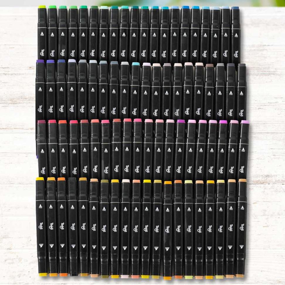 Jual Spidol Dual Side Fine Art Brush Pen Art Marker Set 80 Color ...