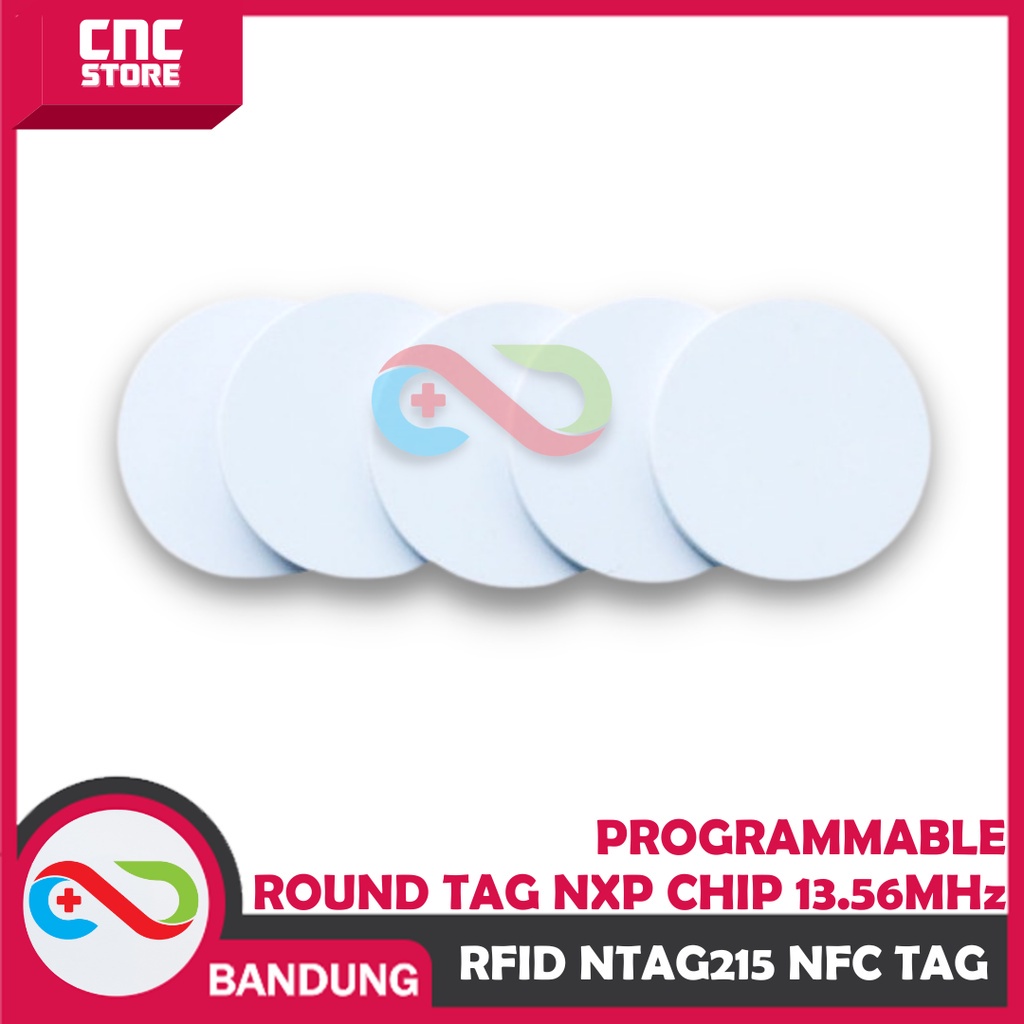 Jual RFID NTAG215 NFC TAG PROGRAMMABLE ROUND TAG NXP CHIP 13.56MHz NTAG ...