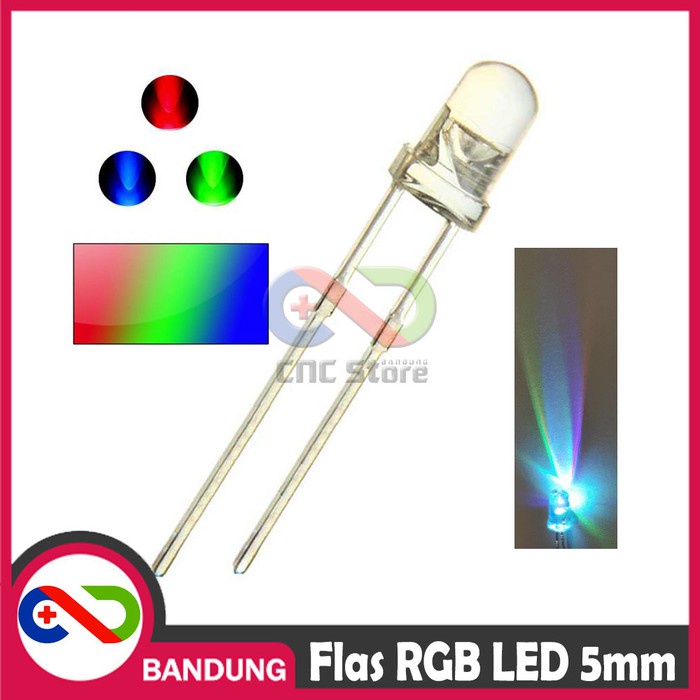 Jual LED FLASHING THREE COLOR COLORFUL 5MM RGB LIGHT CLEAR DUA KAKI ...