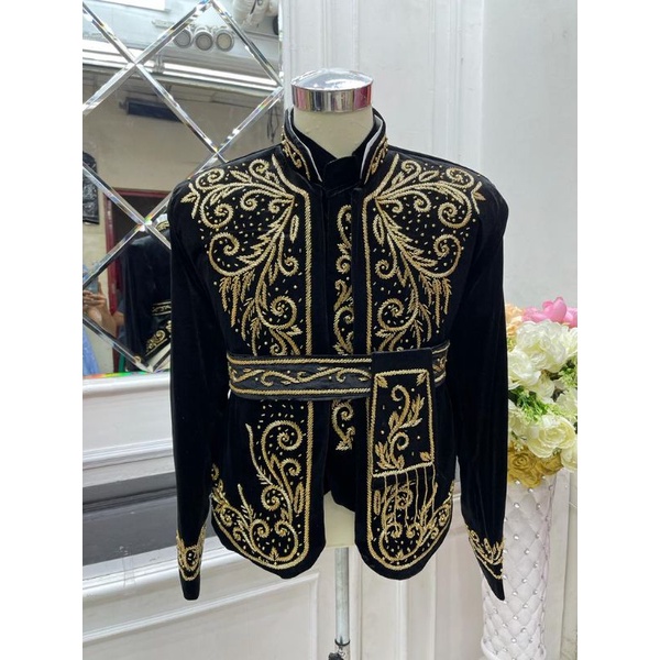 Jual Beskap Bludru | Beskap Bludru Pengantin Pria | Beskap Bludru Hitam ...