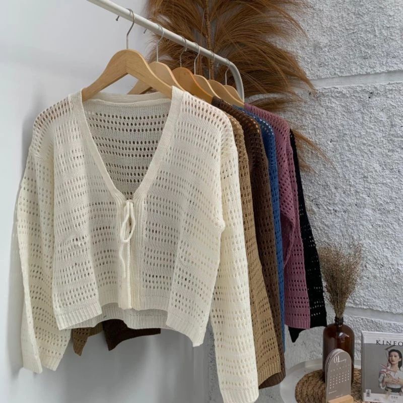 Jual ADELINE OUTER CROP JARING/ CARDIGA CROP JARING KORE CARDIGAN WANITA KOREAN STYLE | Shopee ...