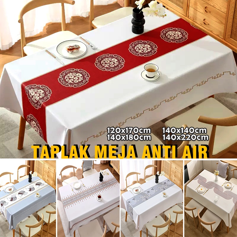 Jual Taplak Meja Makan Tahan Air Ukuran PVC Modern Bunga 4 - 6 Kursi ...