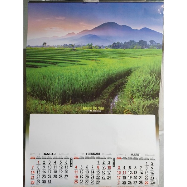 Jual Kalender Triwulan 2024 gambar Pemandangan Pesawahan | Shopee Indonesia