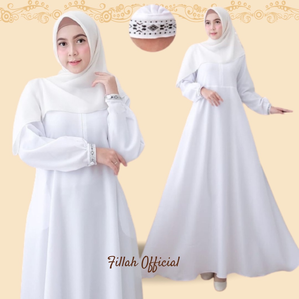 Jual Gamis Putih Bersih Gamis Putih Wanita Gamis Polos Gamis Umroh ...