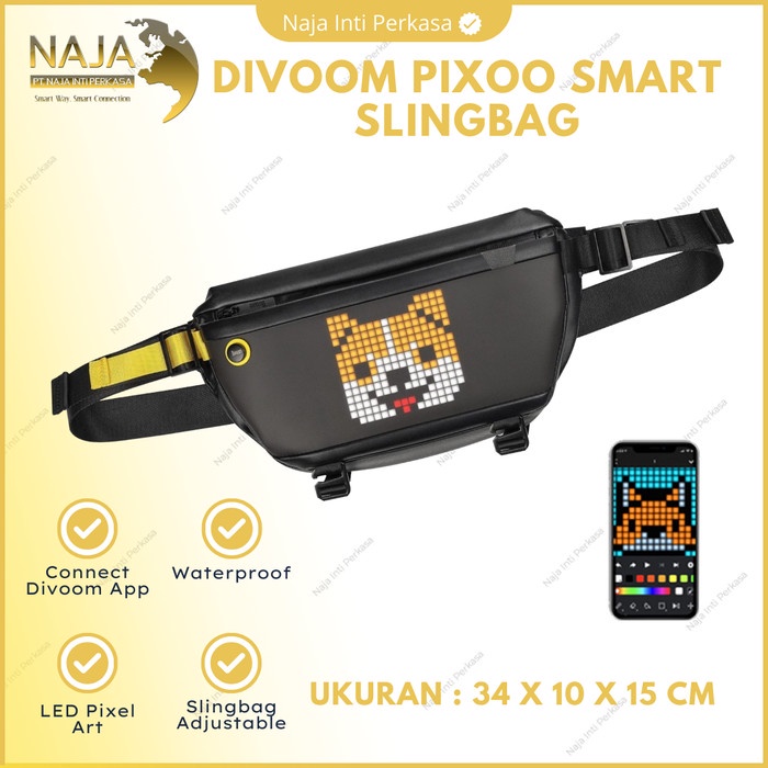 Jual DIVOOM PIXOO SMART SLINGBAG PIXEL ART DIY TAS SELEMPANG LED SCREEN ...