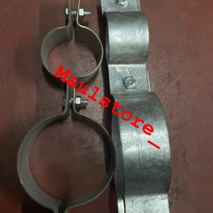 Jual klem / clamp double bahan galvanis plat tebal ukuran 3/4 x 3/4 ...
