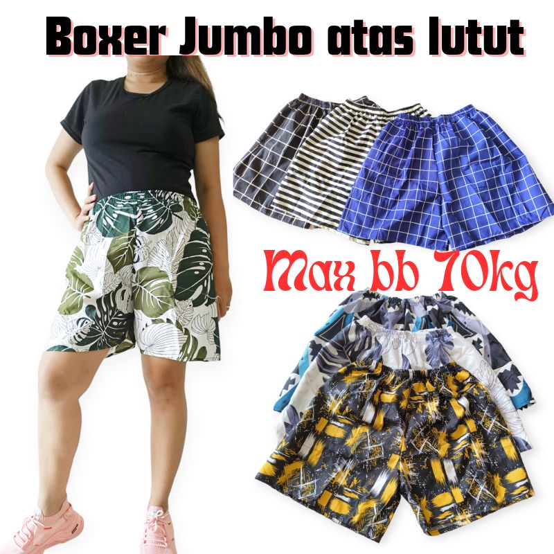 Jual BOXER JUMBO MAX BB 70KG CEWEK COWOK PRIA WANITA HOTPANTS JUMBO ...