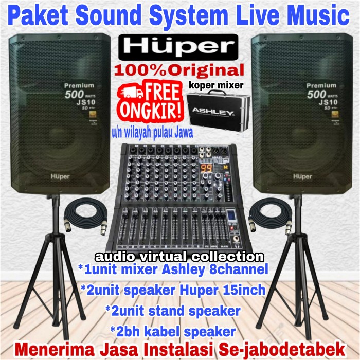 Jual Paket Sound System Huper Js10 15Inch Akustik Ioriginal | Shopee ...