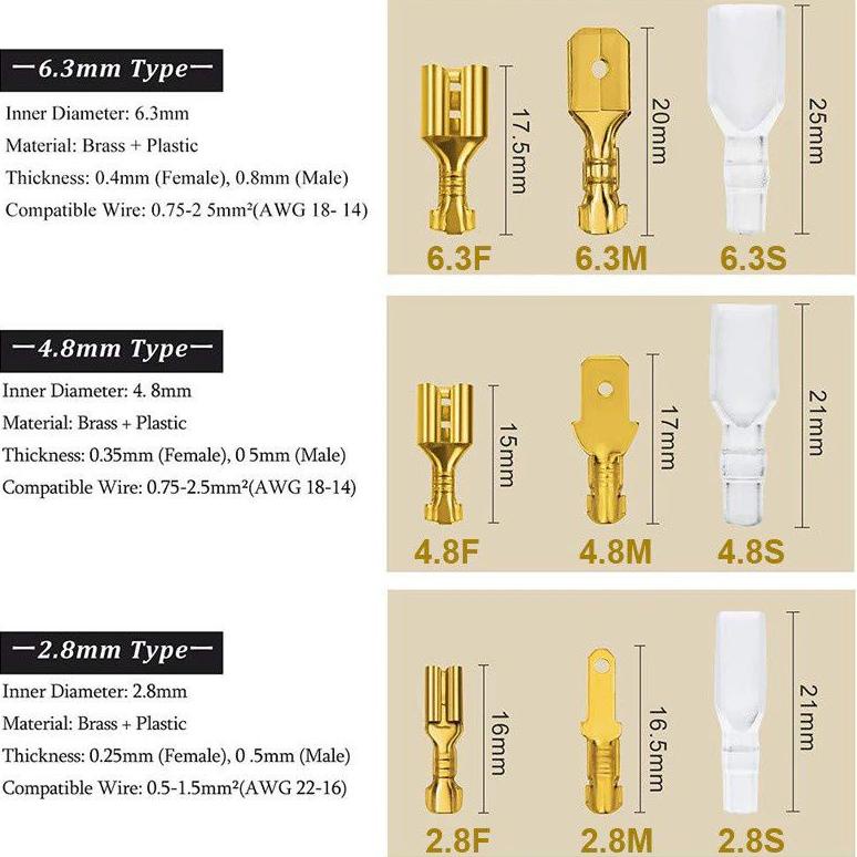 Jual Kekinian (315 PCS) SKUN Konektor Gepeng Terminal Skun Cewek Cowok Kit 270 PCS H3555 ...