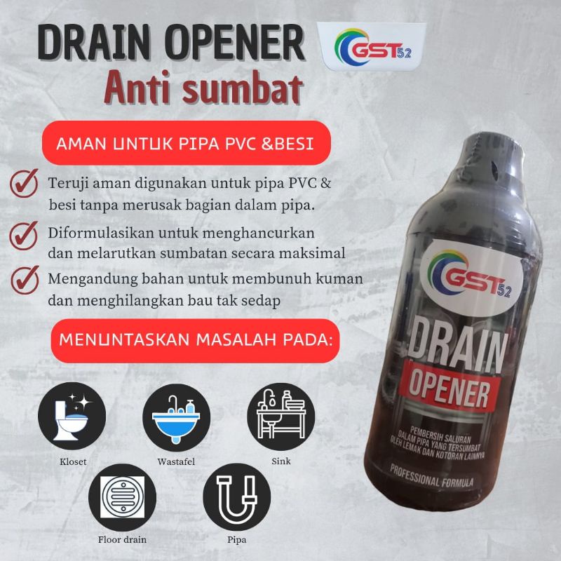 Jual Anti Sumbat Saluran Drain Opener Cairan Memperlancar Saluran ...