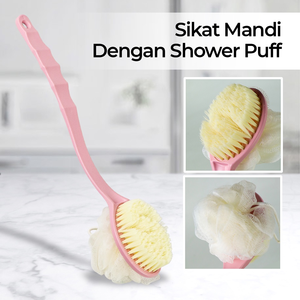Jual Sikat Mandi Bath Brush Back Rubbing with Shower Puff - LF730 ...