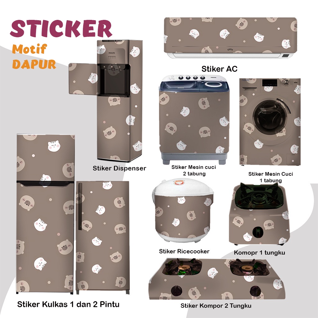 Jual Stiker kulkas kompor mesin cuci 1 2 pintu tabung mata Rice Cooker ...