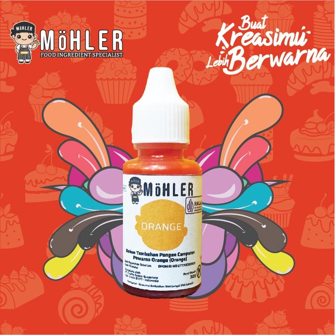 Jual MOHLER Coloring ORANGE ( pewarna makanan orange ) | Shopee Indonesia