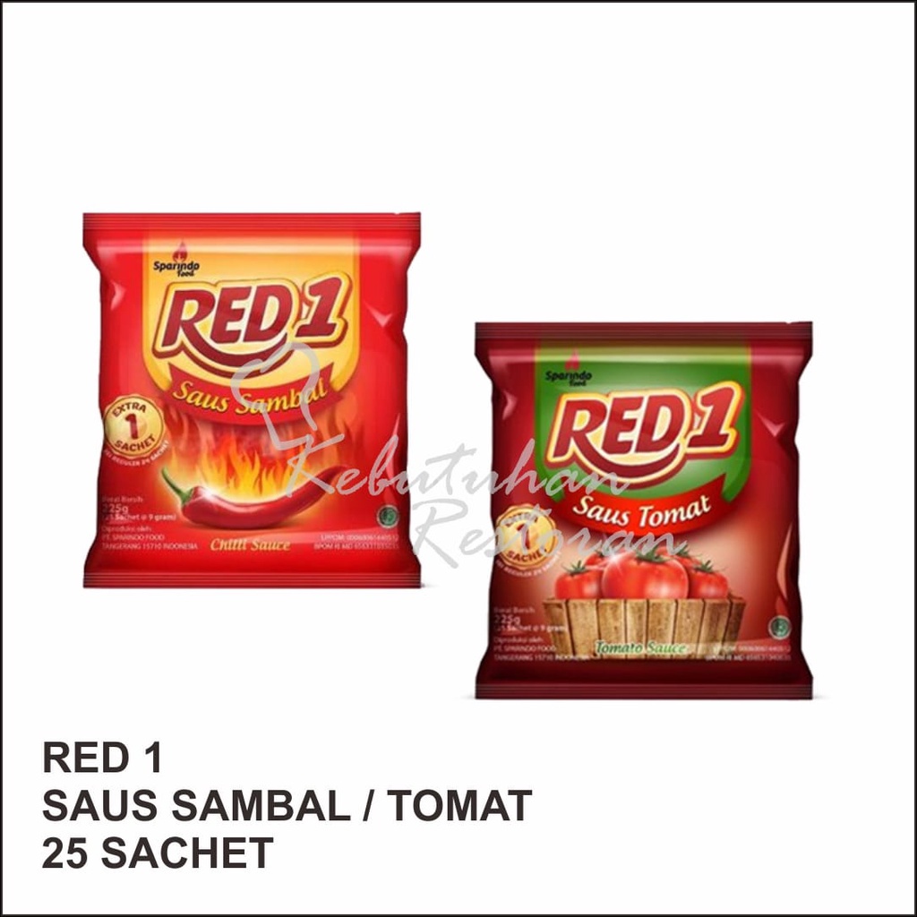 Jual Agen!! 1 Dus (20 Pa) Saus Sambal Red1 / Saus Tomat Red 1 Sachet ...