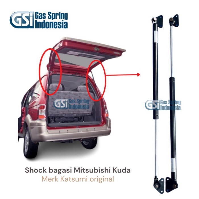 Jual NEW Shock Bagasi / Gas Spring Mitsubishi Kuda 2002. Merk KATSUMI ...
