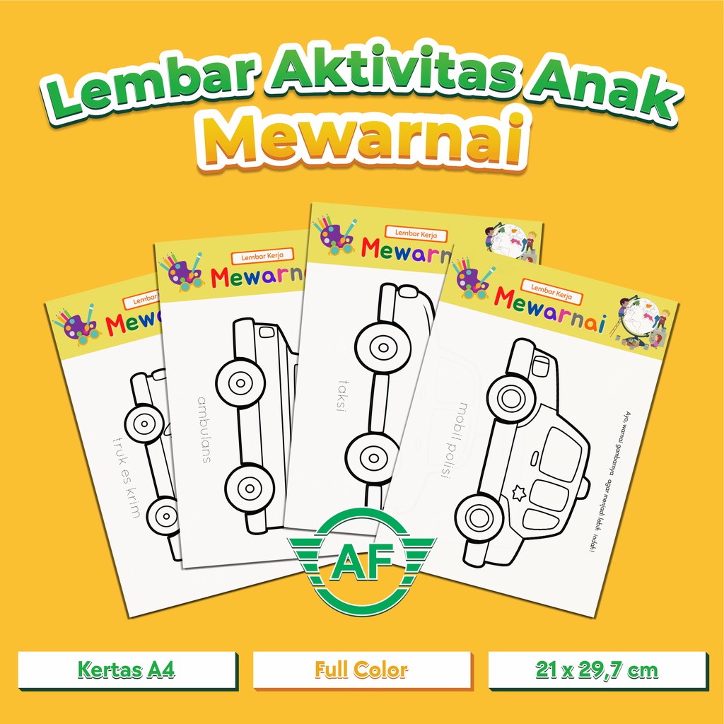 Jual Lembar Aktivitas Mewarnai | Worksheet Lembar Kerja | Lembar ...