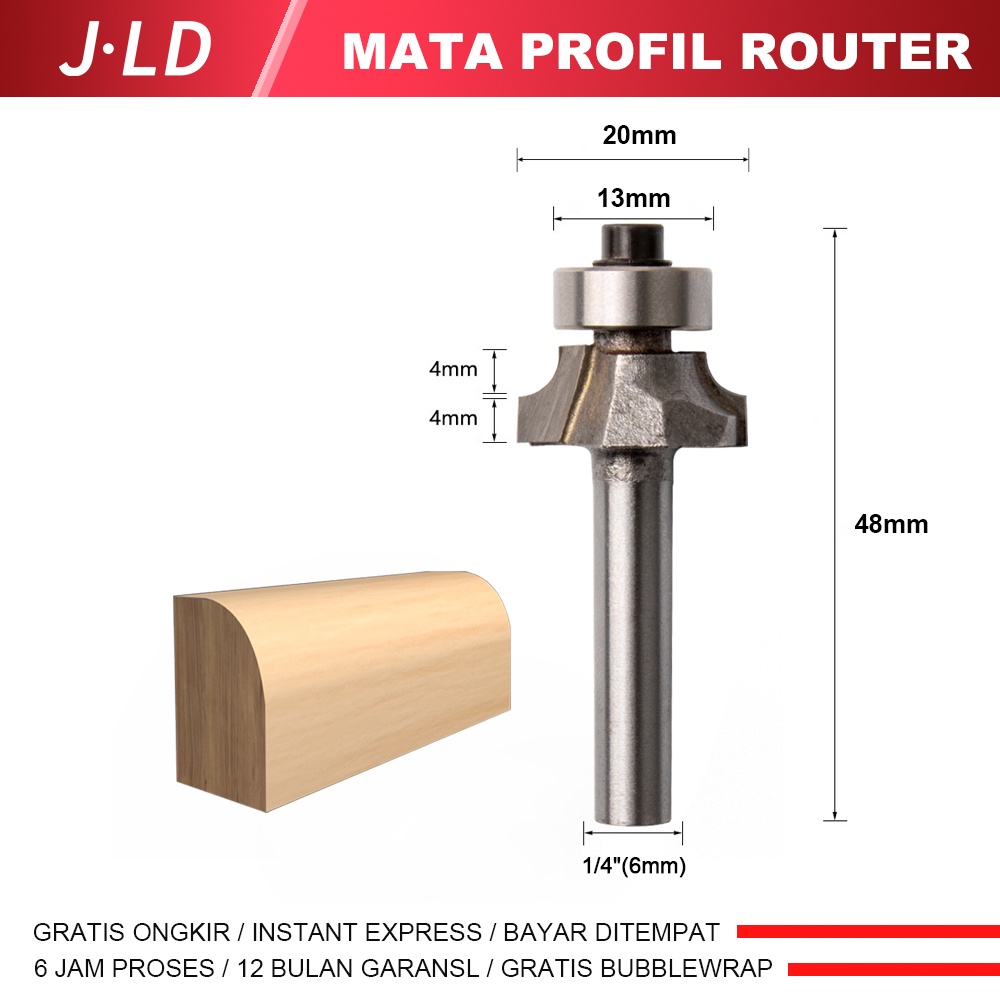 Jual JLD 6mm Mata Profil Router Bit Timmer Bit sambungan kayu panel ...