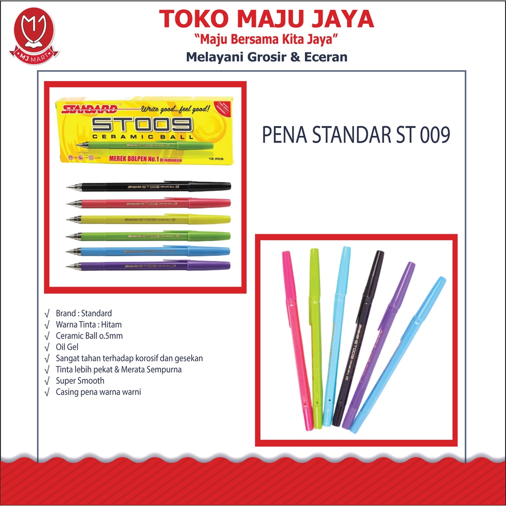 Jual PENA STANDAR ST 009 BLACK | Shopee Indonesia