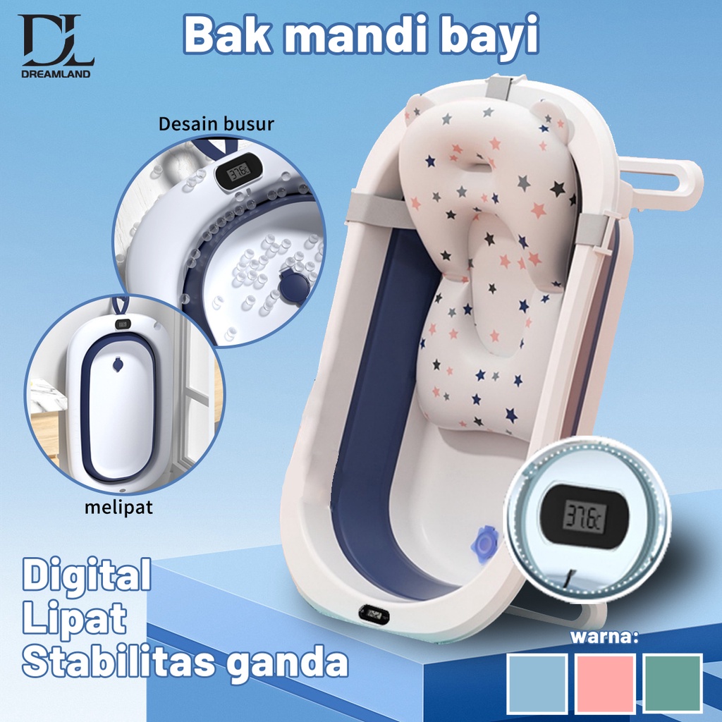 Jual DL Foldable Baby Bath Tub / Bak Mandi Bayi Lipat dengan Pengukur ...