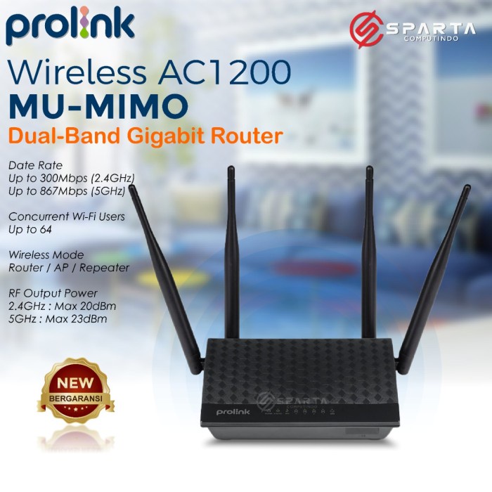 Jual ROUTER PROLINK PRC3801 WIRELESS AC1200 MU-MIMO DUAL BAND New ...