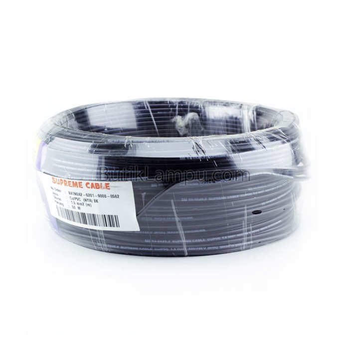 Jual Kabel Listrik Tunggal 1.5Mm Supreme Nya Hitam (Roll 50M) | Shopee ...