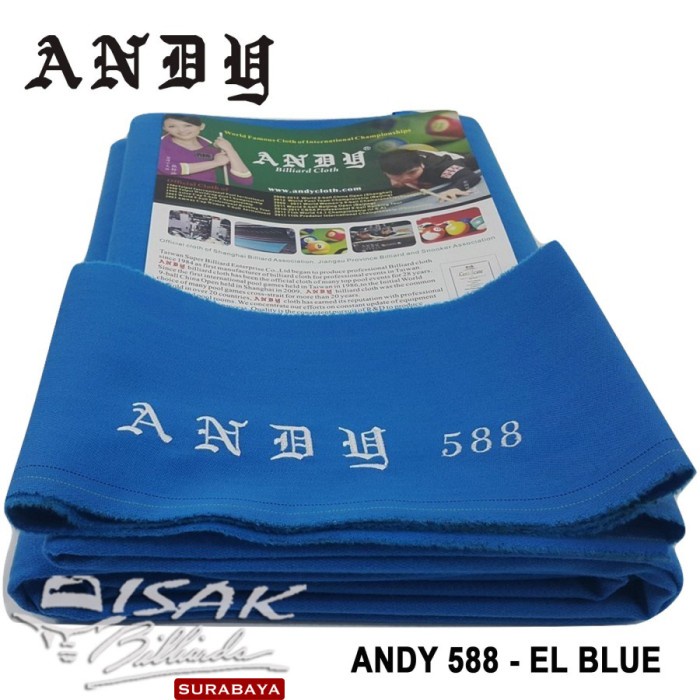 Jual Kain Laken 9-ft Andy 588 - Electric Blue - Billiard Meja Biliar ...