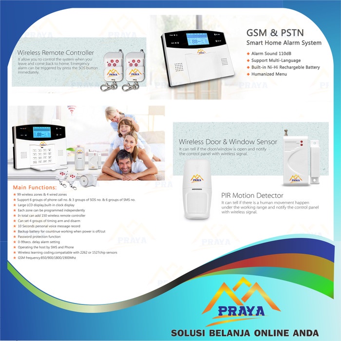 Jual Security Alarm Rumah Kantor Ruko Gsm System Wireless Sensor Pintu ...