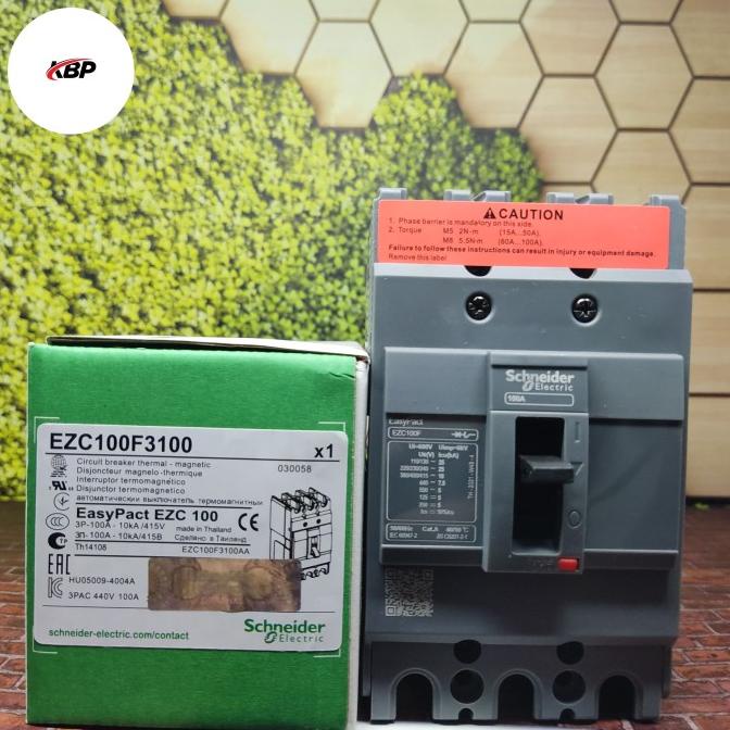 Jual mccb Schneider breaker ezc100f 100a ezc100f3100 3phase 3p 100 a tele | Shopee Indonesia