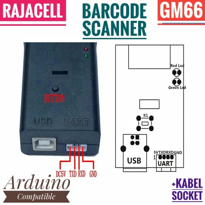 Jual Gm66 Usb Serial Barcode Scanner Ttl Bar Code Reader For Arduino | Shopee Indonesia
