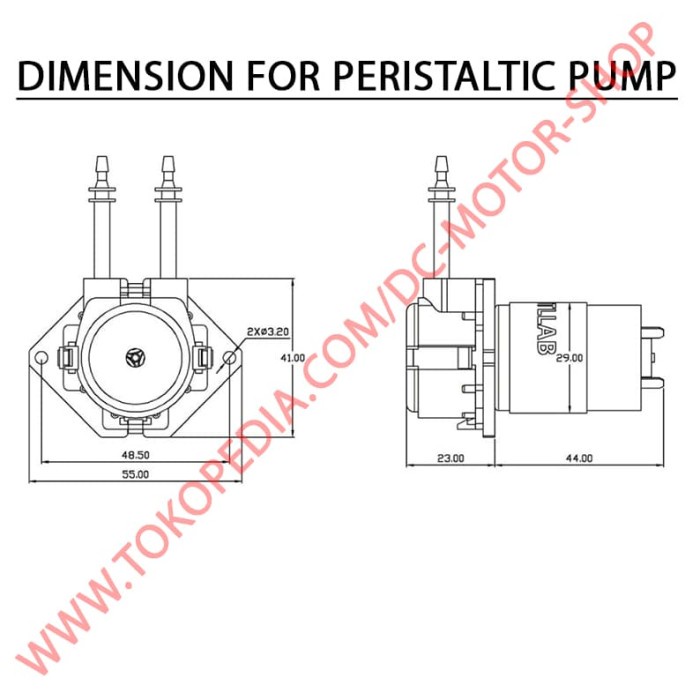 Jual Peristaltic Pump Dosing Pump 12V Dc Pompa Peristaltik Water Cairan Air | Shopee Indonesia