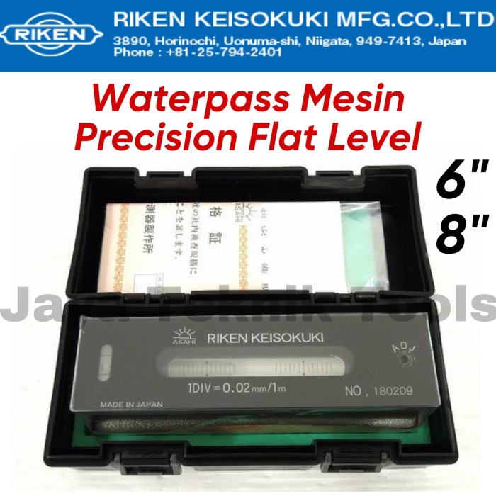 Jual Promo Waterpass Riken Keisokuki 6" 8" Precision Flat Level Water ...