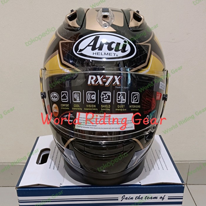Jual Clone Arai rx7x Samurai Gold Pedrosa FRP 1:1 | Shopee Indonesia