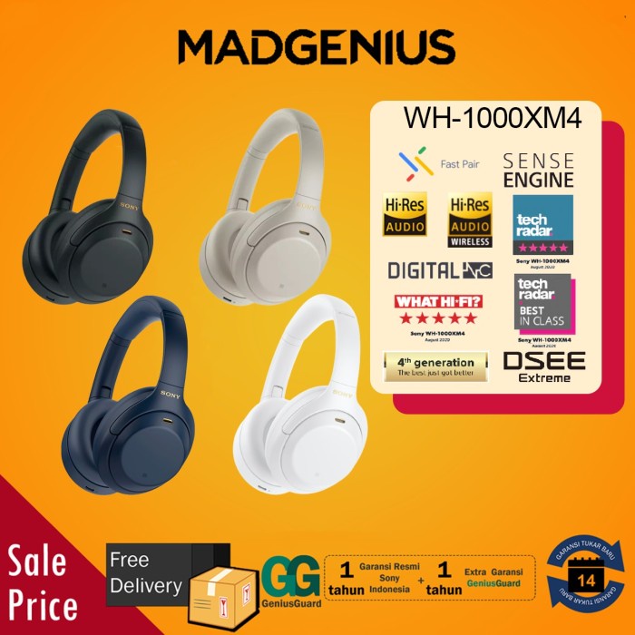 Jual Sony Wh 1000Xm4 Wh-1000Xm4 Wh1000Xm4 Xm4 Wireless Headset Nc ...