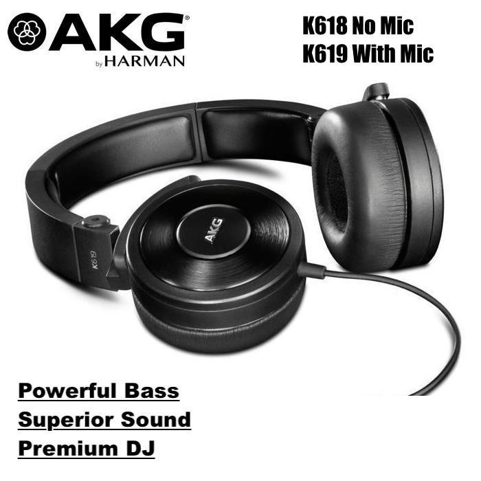 Jual Original Harman Akg K619 Premium Dj Headphone On Ear With Mic | Shopee Indonesia