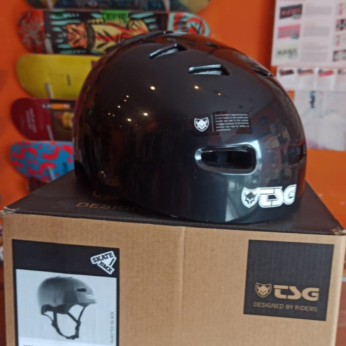 Jual HELMET TSG EVOLUTION INJECTED BLACK / HELM SKATE BMX | Shopee ...