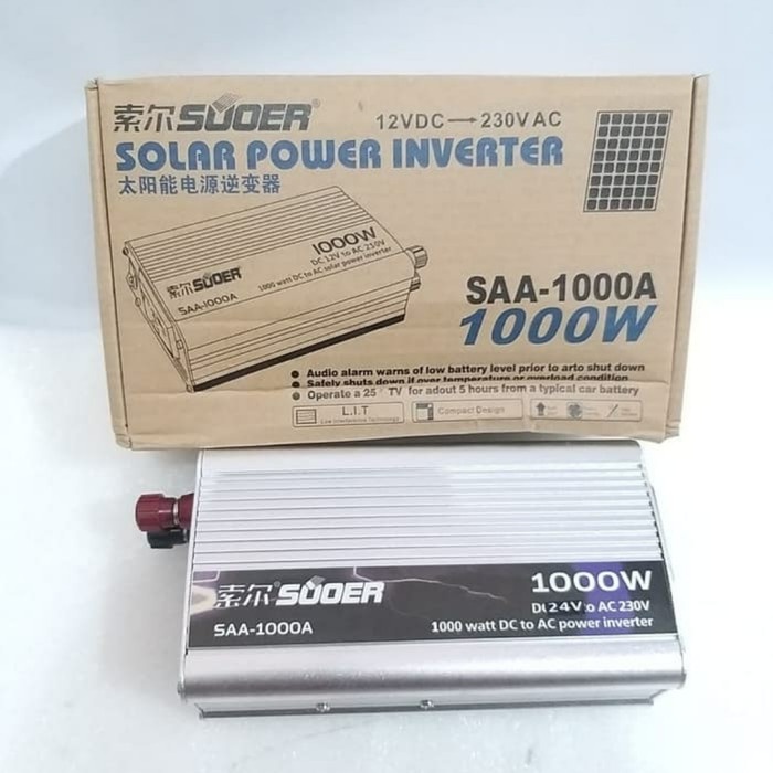 Jual [Original] Suoer Solar Power Inverter 1000Watt 24Volt Saa-1000B Murah Terbaru | Shopee ...