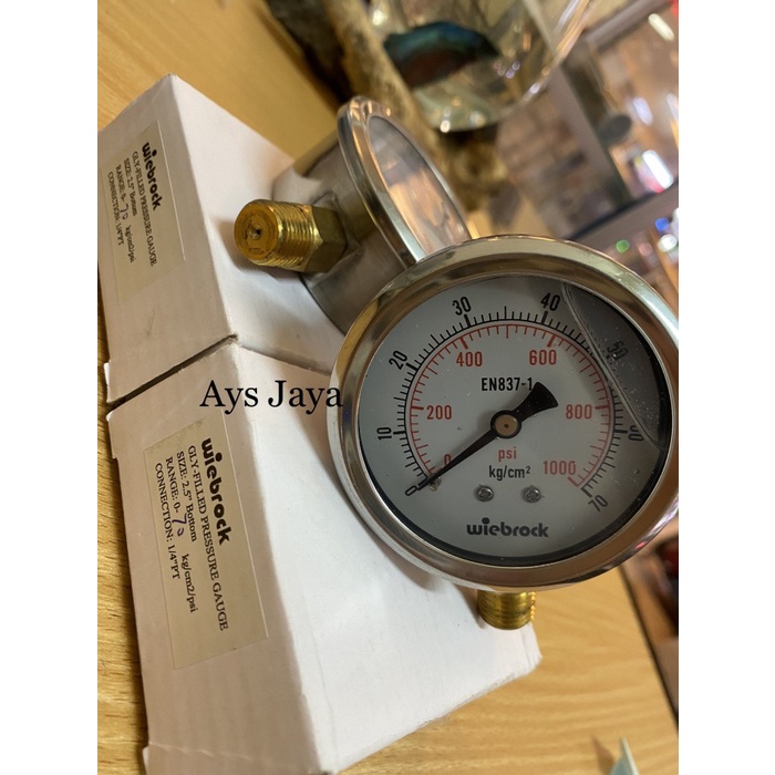 Jual COD Pressure Gauge Raket Stainless 4 Inchi 100 Bar / 1500 Psi Bisa ...